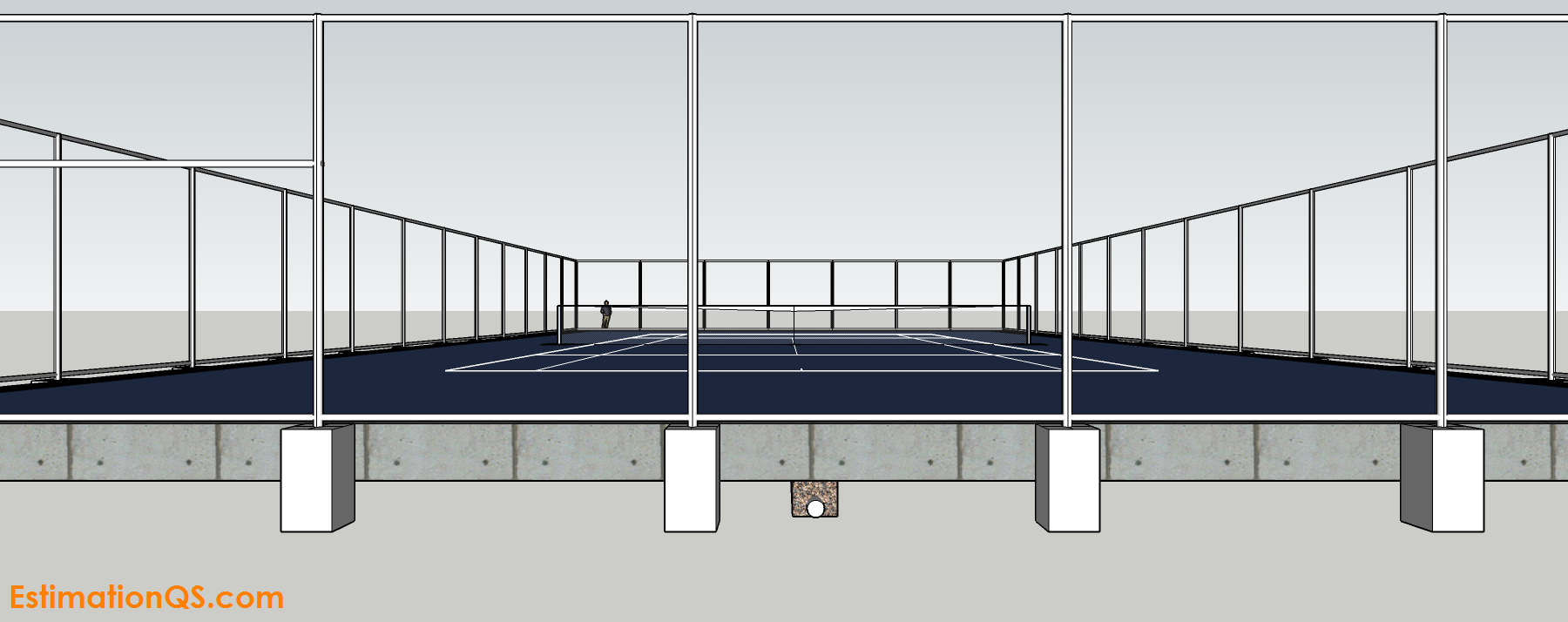 Acrylic Tennis Court_7_side elevation of foundation details – Estimation QS