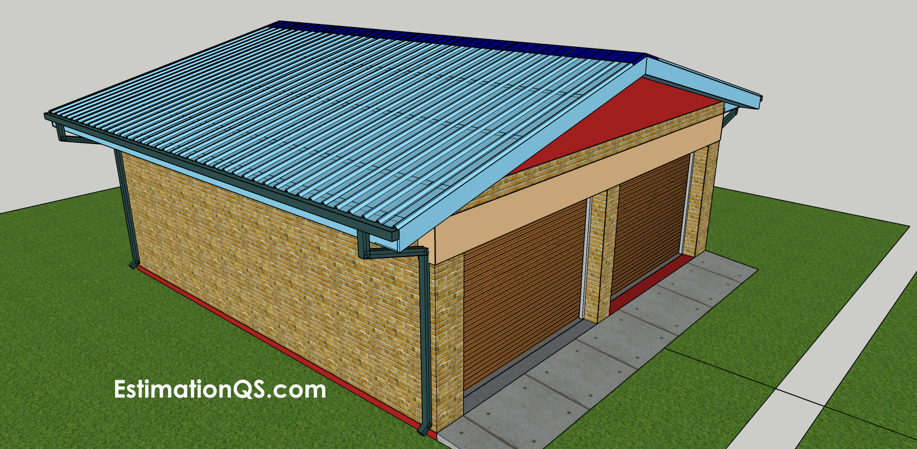 Garage_Isometric View_3D Model – Estimation QS